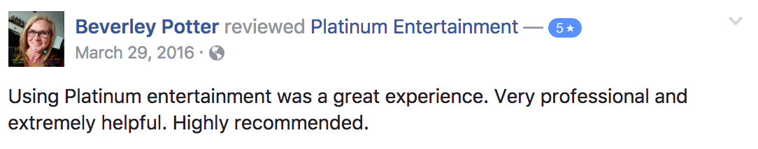 REVIEWS | Platinum Entertainment